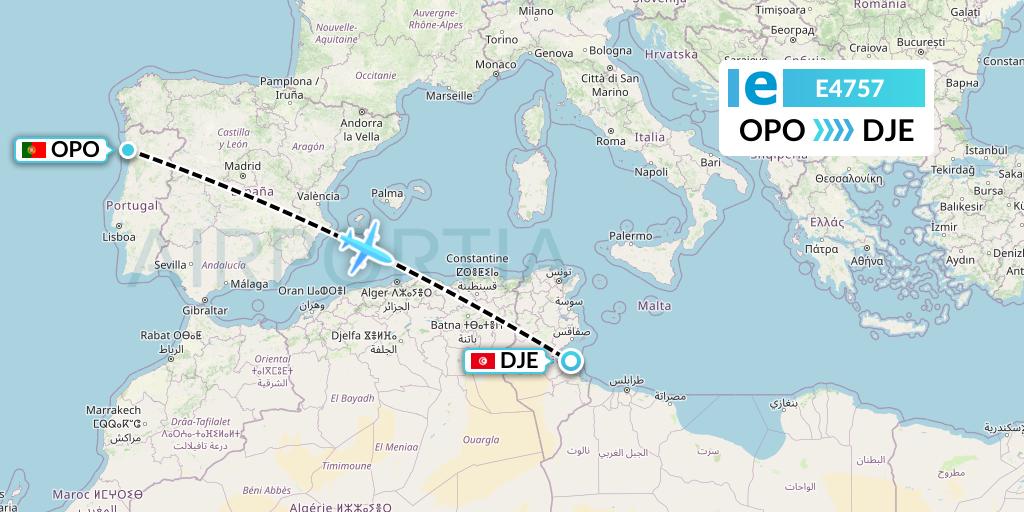 E4757 Flight Status Estelar Latinoamerica C.A.: Porto to Djerba (ETR757)