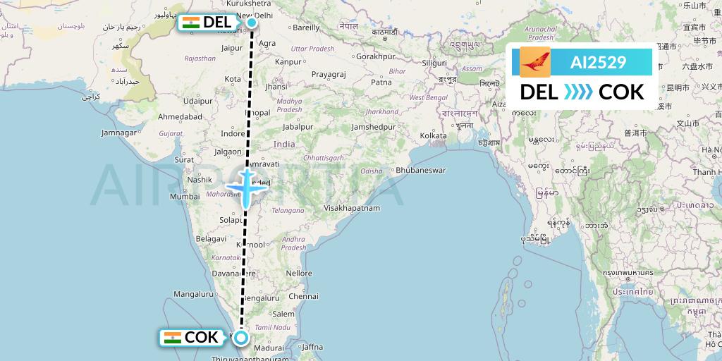 AI2529 Flight Status Air India: Delhi to Cochin (AIC2529)