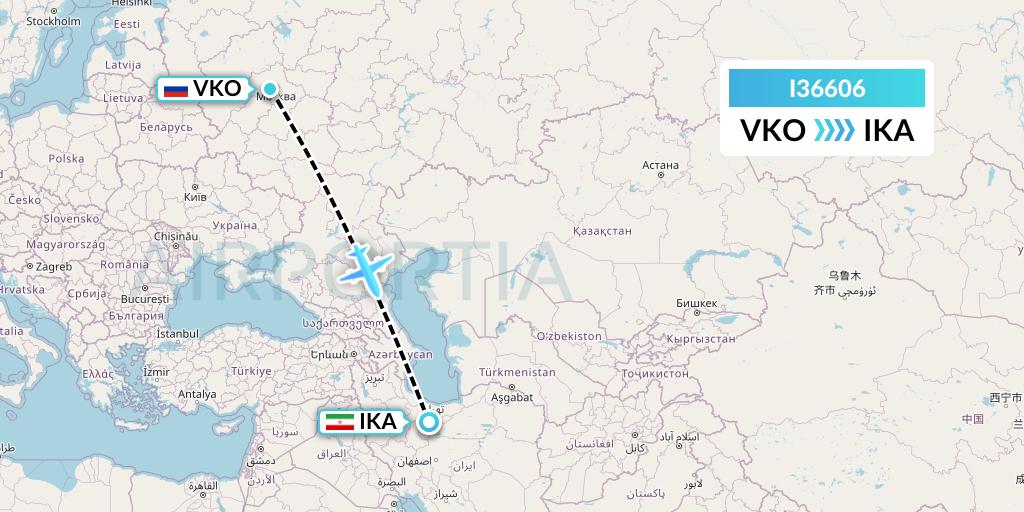 I36606 Flight Status ATA Airlines: Moscow to Tehran (TBZ6606)