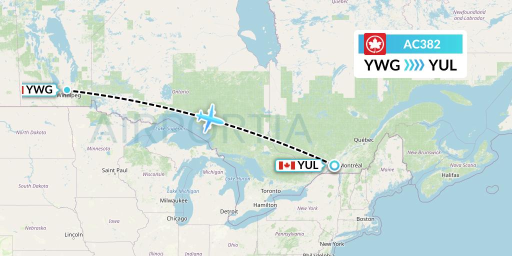 AC382 Flight Status Air Canada: Winnipeg to Montreal (ACA382)