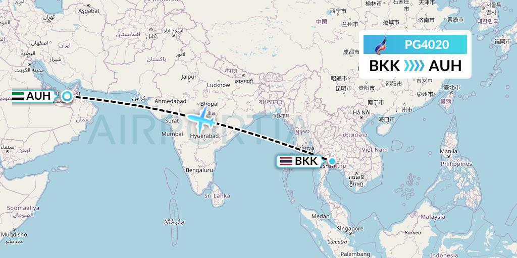 PG4020 Flight Status Bangkok Airways: Bangkok to Abu Dhabi (BKP4020)