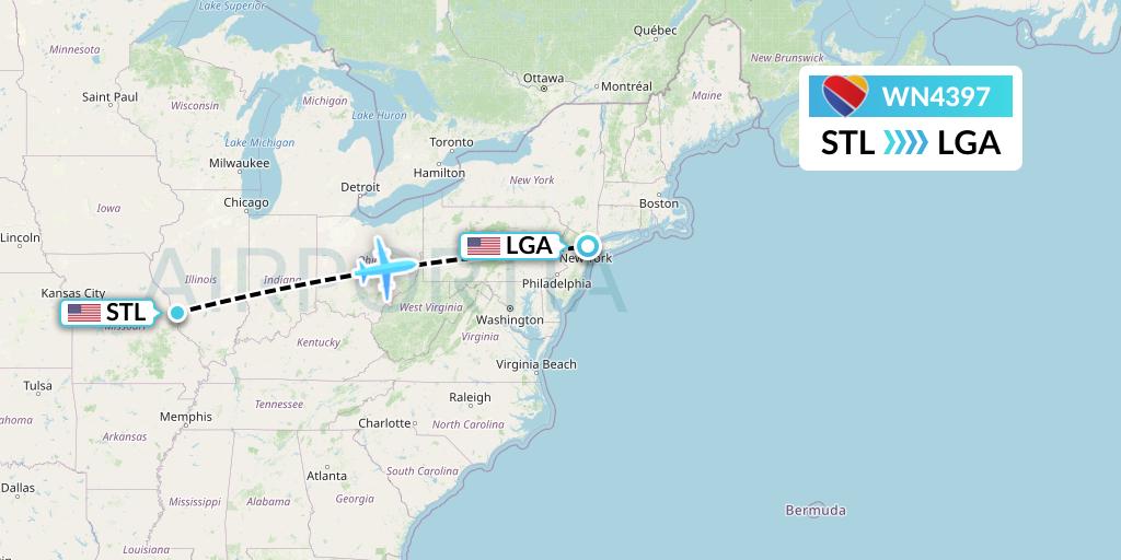 WN4397 Flight Status Southwest Airlines: St. Louis to New York (SWA4397)