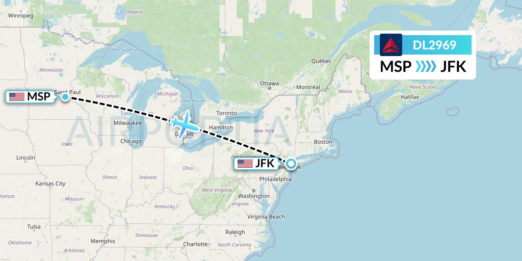 DL2969 Flight Status Delta Air Lines: Minneapolis to New York (DAL2969)