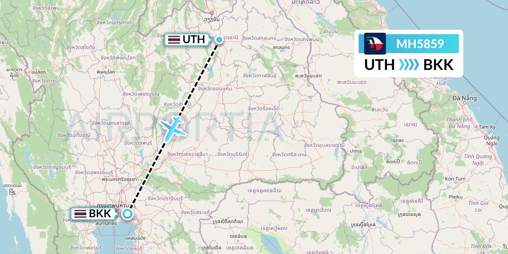 MH5859 Flight Status Malaysia Airlines: Udon Thani to Bangkok (MAS5859)