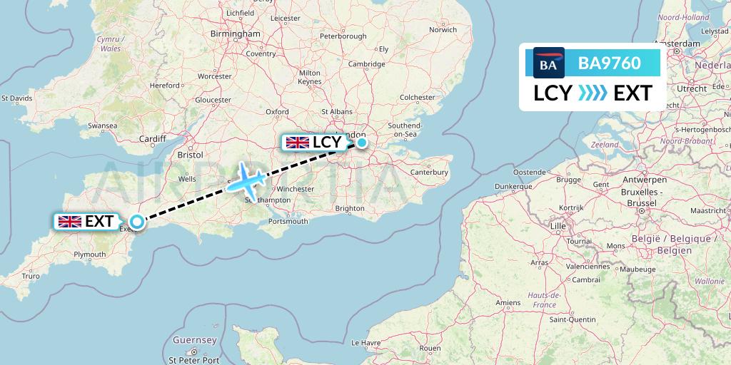 BA9760 Flight Status British Airways: London to Exeter (BAW9760)