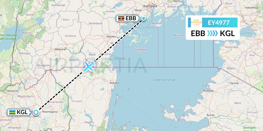 EY4977 Flight Status Etihad Airways: Entebbe to Kigali (ETD4977)