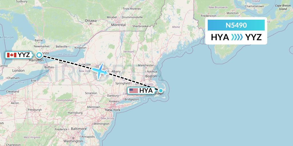 N5490 Flight Status Nolinor Aviation: Hyannis to Toronto (NRL490)