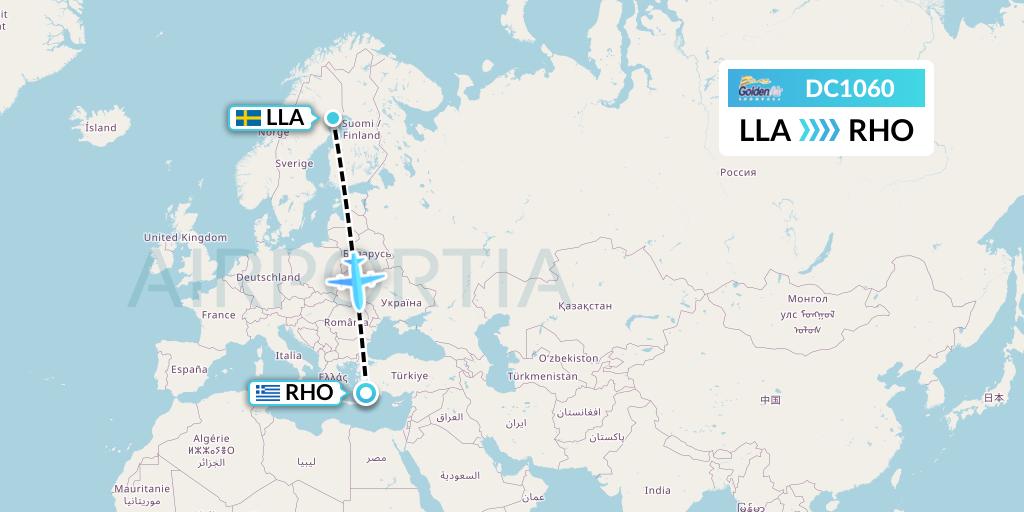 DC1060 Flight Status Braathens Regional: Lulea to Rhodes (BRX1060)