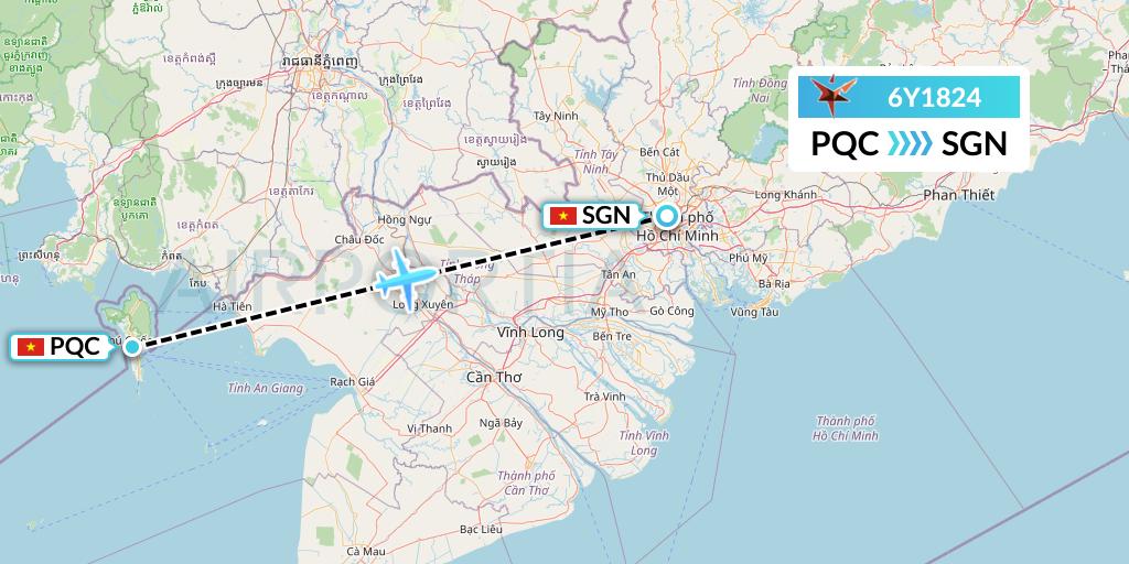 6Y1824 Flight Status SmartLynx: Phu Quoc to Ho Chi Minh City (ART1824)