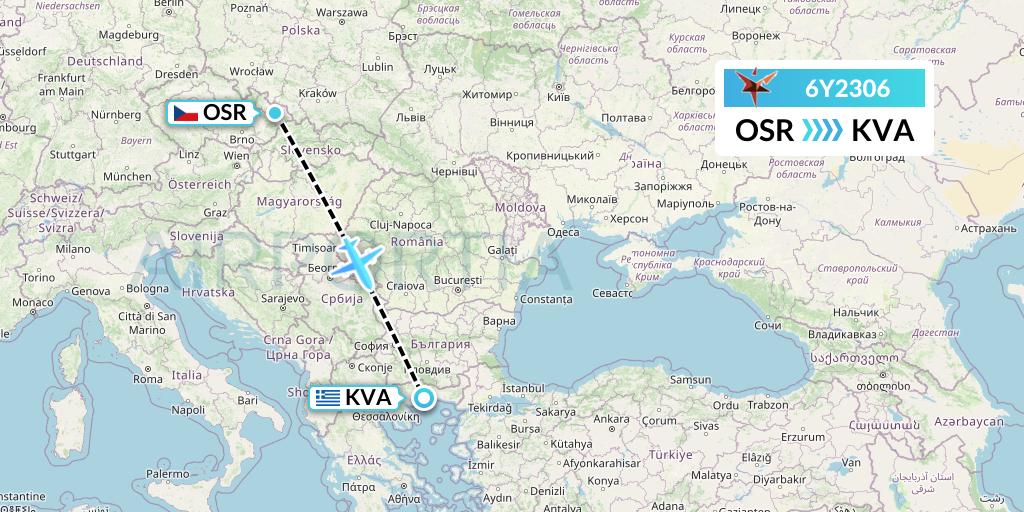 6Y2306 Flight Status SmartLynx: Ostrava to Kavala (ART2306)