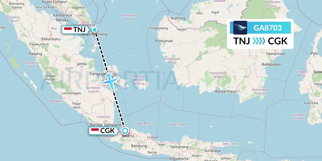 GA8703 Flight Status Garuda Indonesia: Tanjung Pinang to Jakarta (GIA8703)