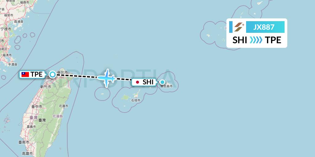 JX887 Flight Status Starlux Airlines: Japan to Taipei (SJX887)