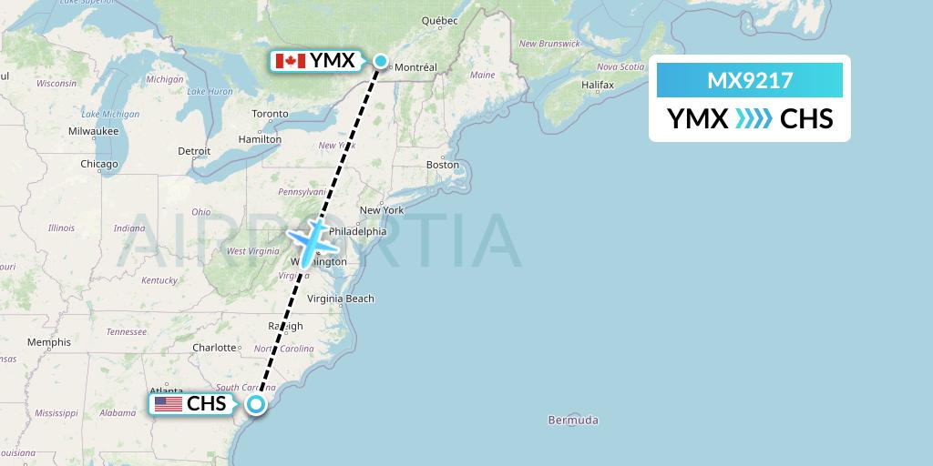 MX9217 Flight Status Breeze Airways: Montreal to Charleston (MXY9217)