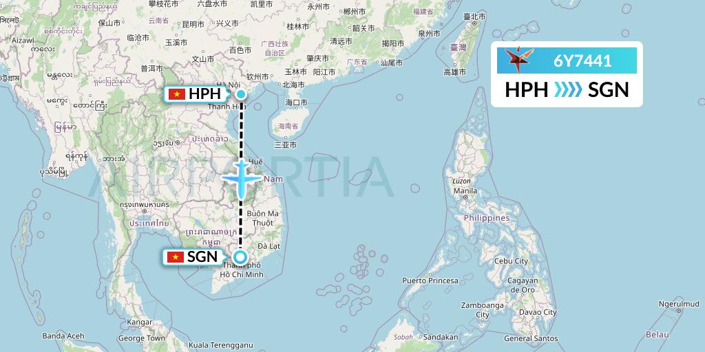 6Y7441 Flight Status SmartLynx: Haiphong to Ho Chi Minh City (ART7441)