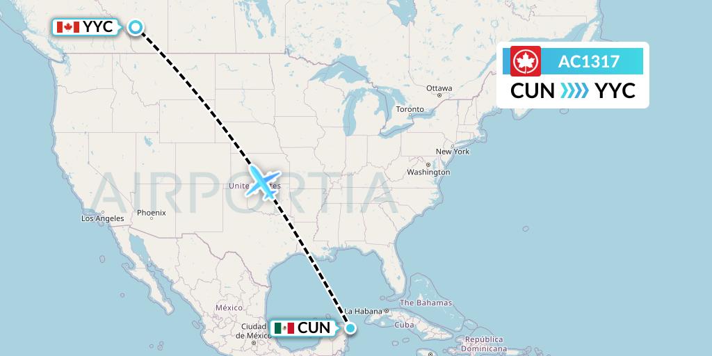 AC1317 Flight Status Air Canada: Cancun to Calgary (ACA1317)