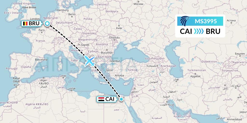 MS3995 Flight Status EgyptAir: Cairo to Brussels (MSR3995)