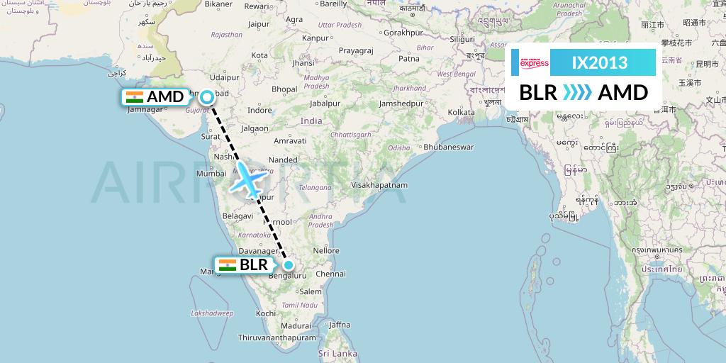 IX2013 Flight Status Air India Express: Bangalore to Ahmedabad (AXB2013)