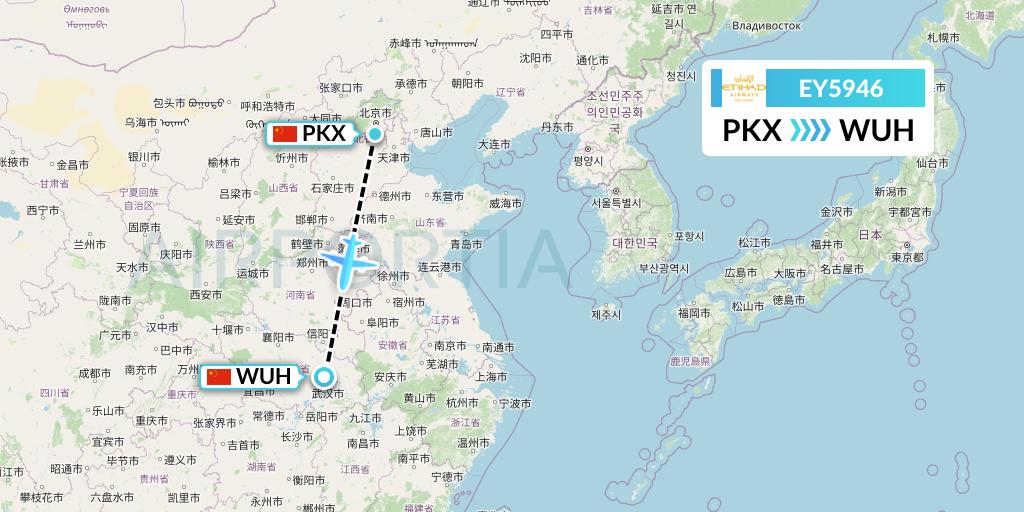 EY5946 Flight Status Etihad Airways: Beijing to Wuhan (ETD5946)