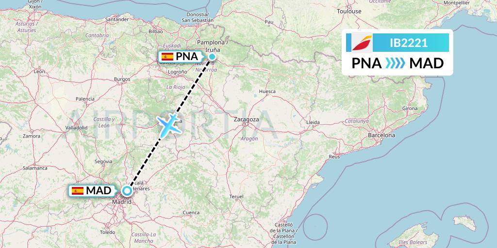 IB2221 Flight Status Iberia: Pamplona to Madrid (IBE2221)