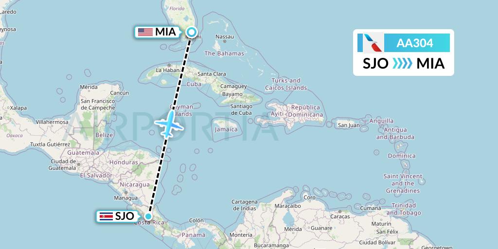 AA304 Flight Status American Airlines: San Jose to Miami (AAL304)