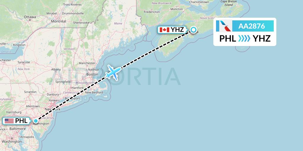AA2876 Flight Status American Airlines: Philadelphia to Halifax (AAL2876)