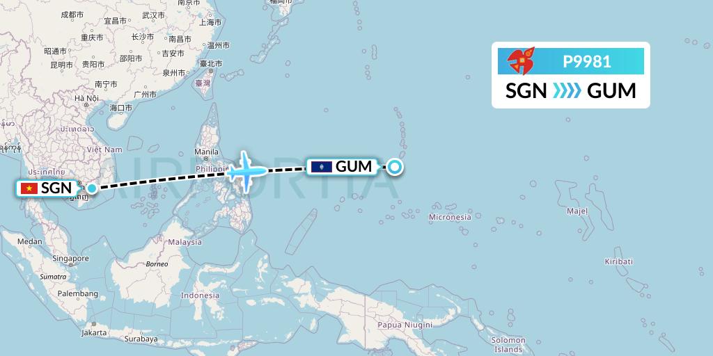P9981 Flight Status Asia Pacific Airlines: Ho Chi Minh City to Guam ...