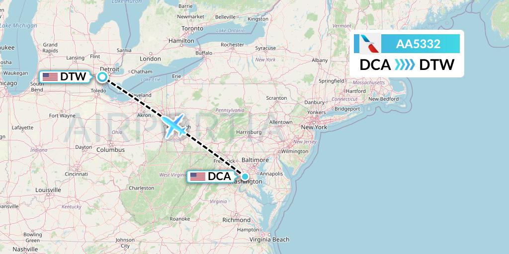 AA5332 Flight Status American Airlines: Washington to Detroit (AAL5332)