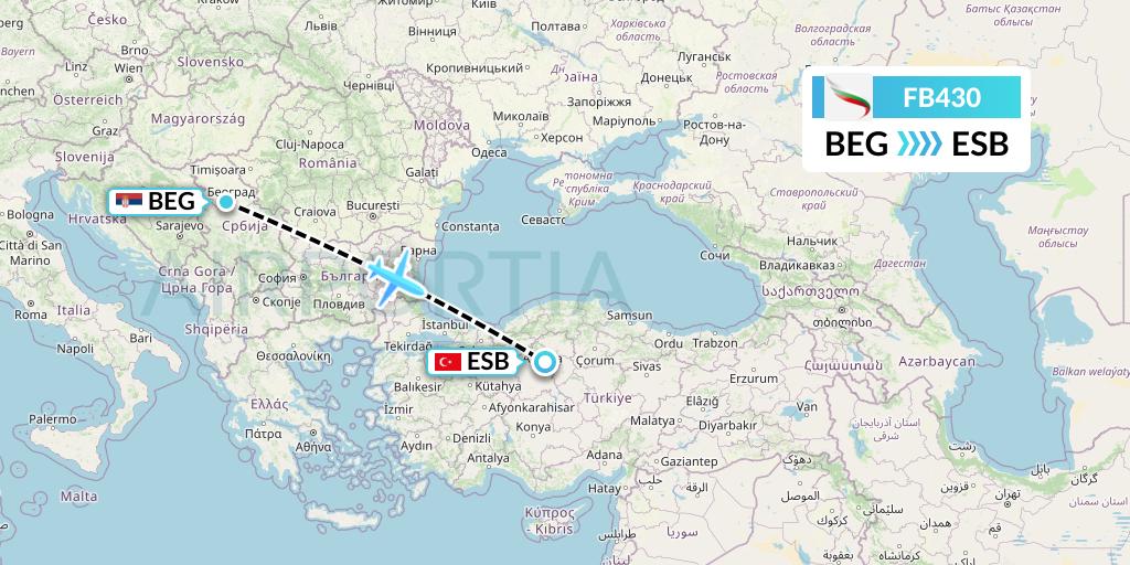 FB430 Flight Status Bulgaria Air: Belgrade to Ankara (LZB430)