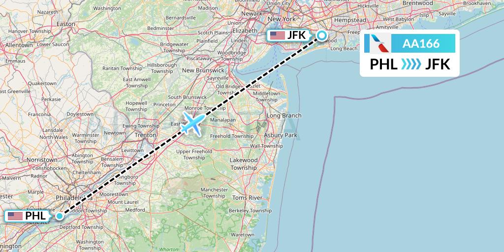 AA166 Flight Status American Airlines: Philadelphia to New York (AAL166)