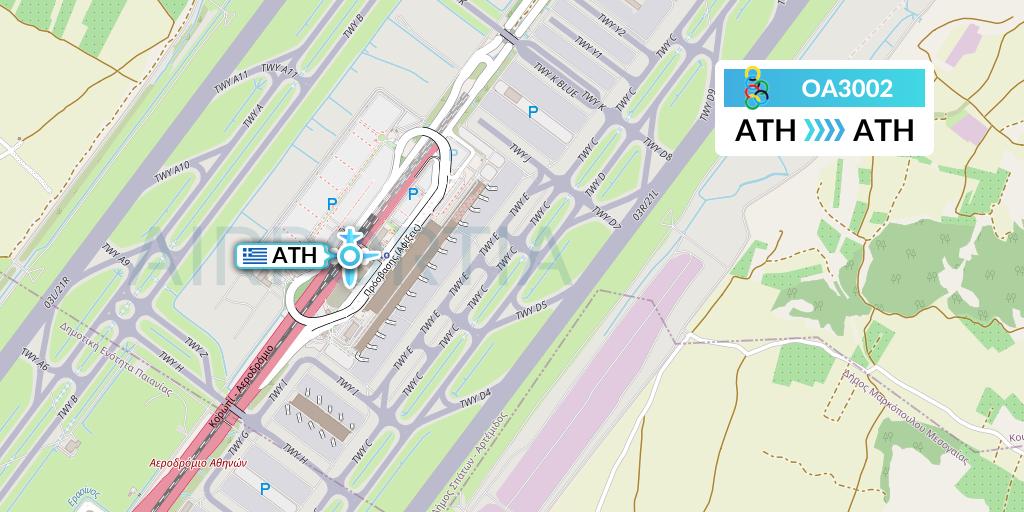 OA3002 Flight Status Olympic Air: Athens to Athens (OAL3002)