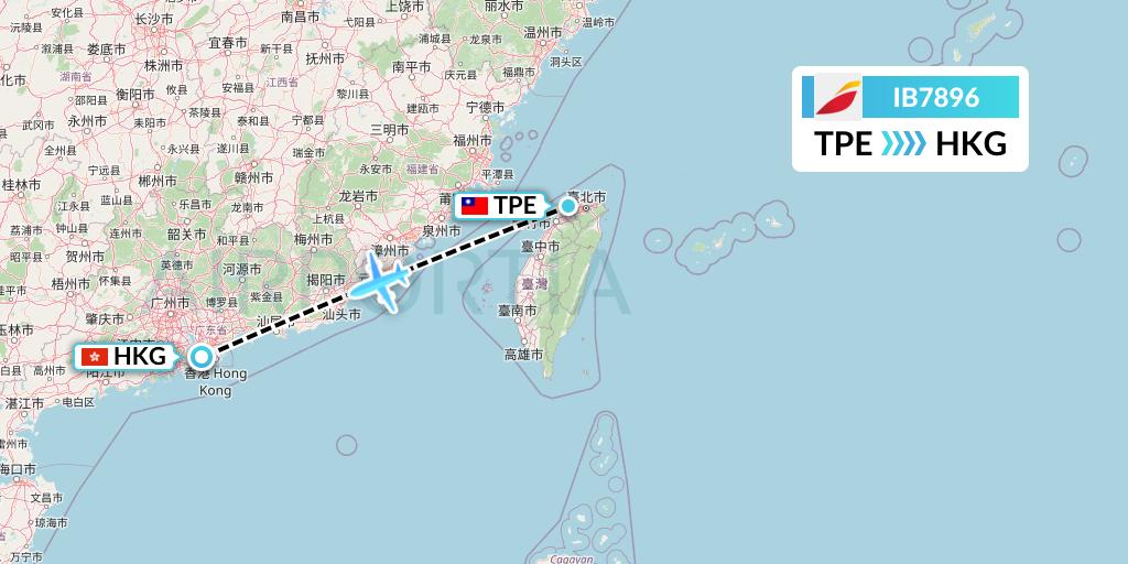 IB7896 Flight Status Iberia: Taipei to Hong Kong (IBE7896)