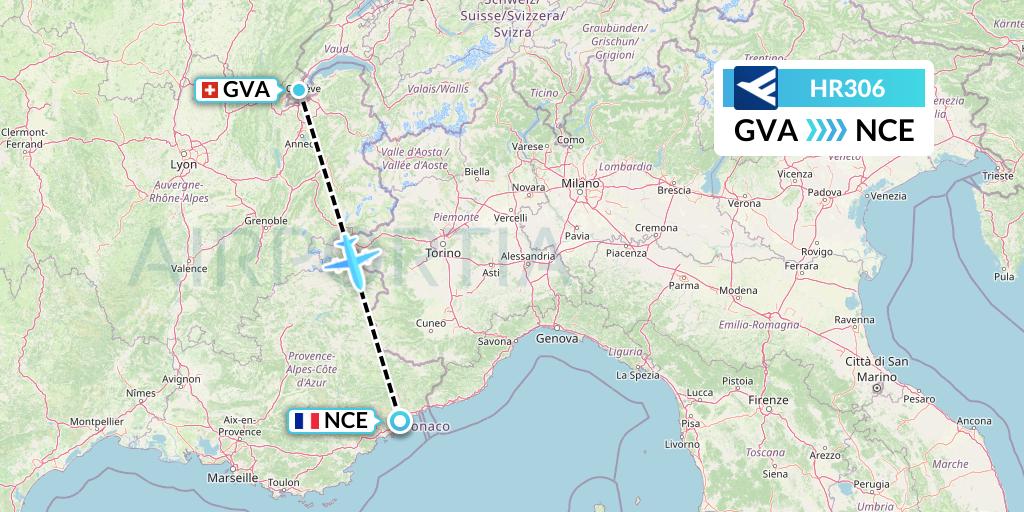 HR306 Flight Status Hahn Air: Geneva to Nice (HHN306)