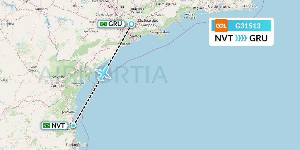 G31513 Flight Status GOL Transportes Aeros: Navegantes to Sao Paulo ...