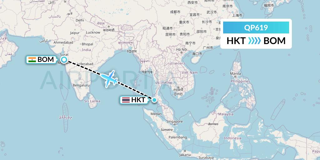 QP619 Flight Status Akasa Air: Phuket to Mumbai (AKJ619)