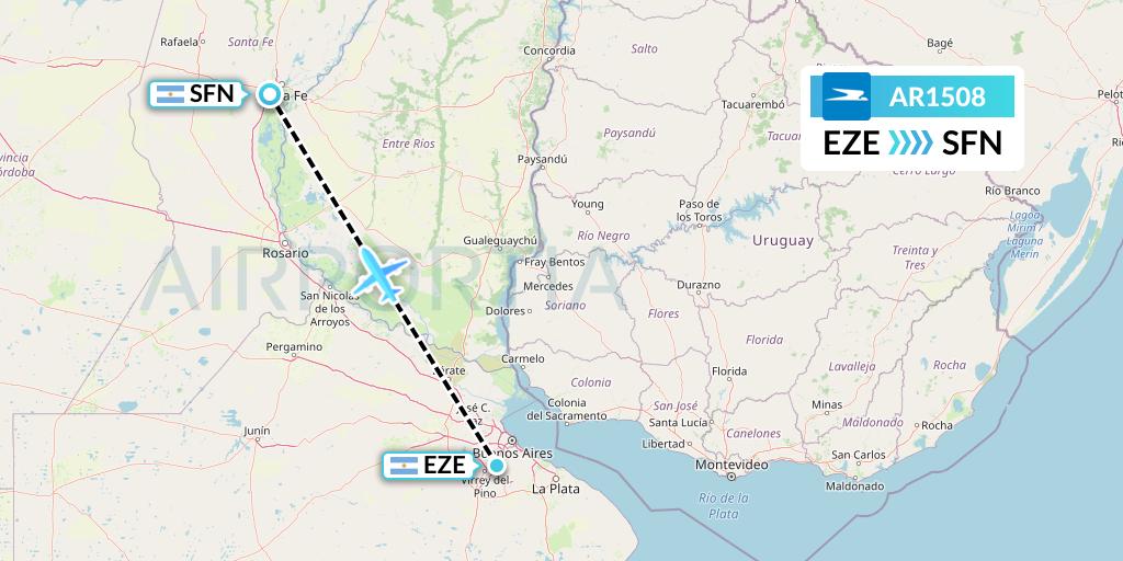 AR1508 Flight Status Aerolineas Argentinas: Buenos Aires to Santa Fe ...
