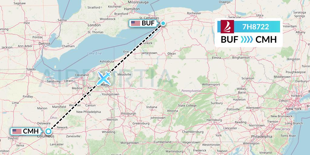 7H8722 Flight Status Ravn Alaska: Buffalo to Columbus (RVF8722)