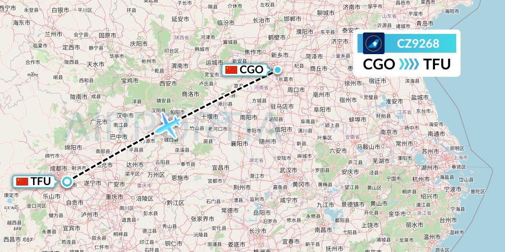 CZ9268 Flight Status China Southern Airlines: Zhengzhou to Chengdu ...