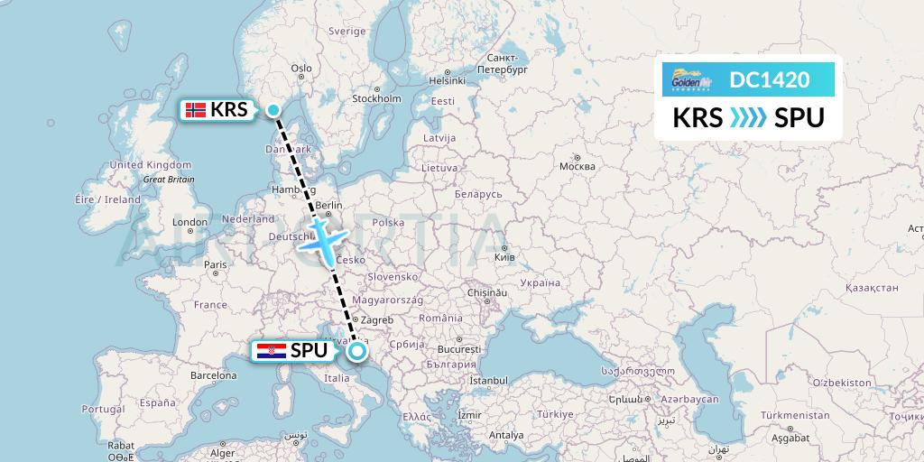 DC1420 Flight Status Braathens Regional: Kristiansand to Split (BRX1420)