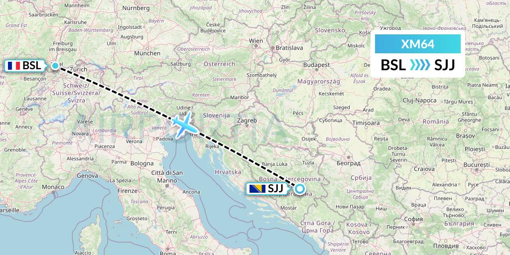 XM64 Flight Status Zimex Aviation Ltd: Basel to Sarajevo (IMX64)