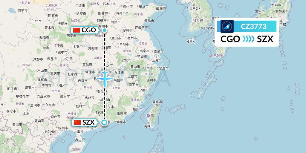 CZ3773 Flight Status China Southern Airlines: Zhengzhou to Shenzhen ...