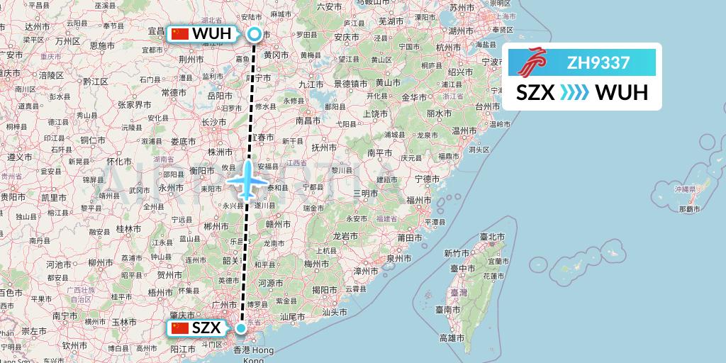 ZH9337 Flight Status Shenzhen Airlines: Shenzhen to Wuhan (CSZ9337)