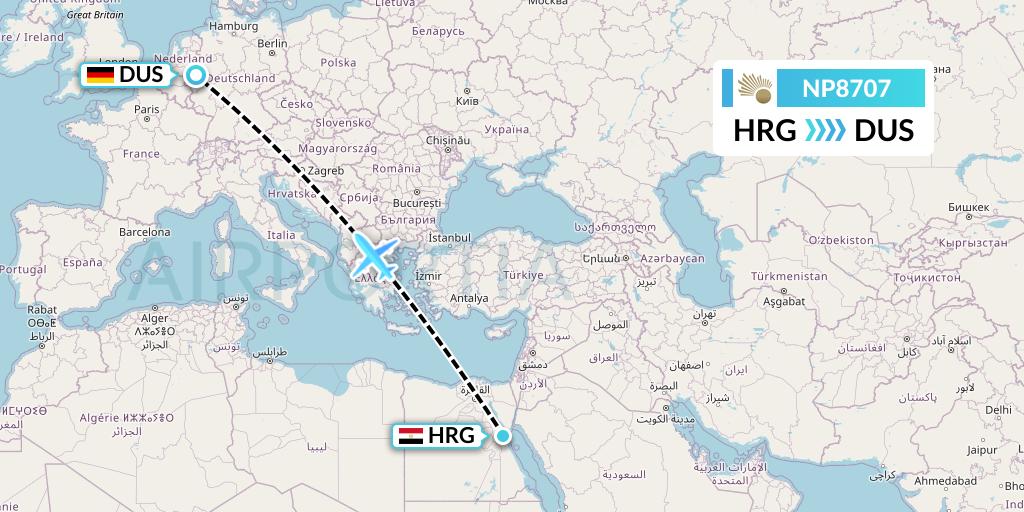 NP8707 Flight Status Nile Air: Hurghada to Dusseldorf (NIA8707)