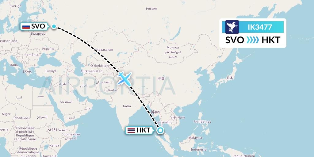 IK3477 Flight Status Air Kiribati: Moscow to Phuket (AKL3477)
