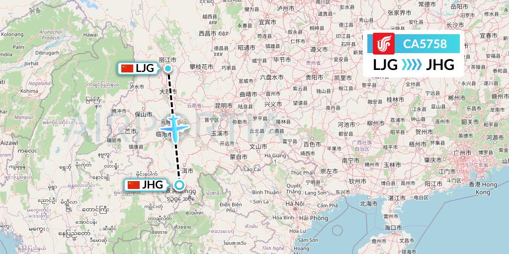 CA5758 Flight Status Air China: Lijiang to Jinghong (CCA5758)