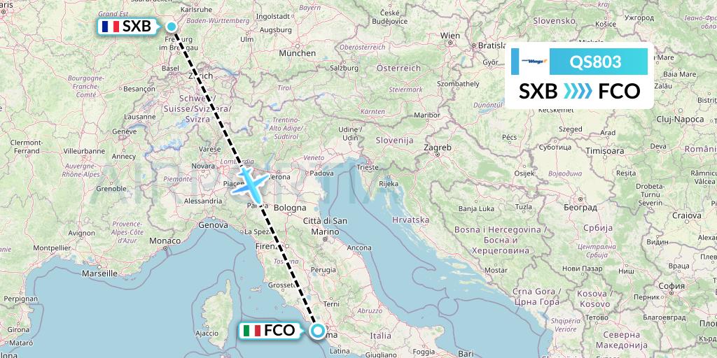 QS803 Flight Status Smartwings: Strasbourg to Rome (TVS803)