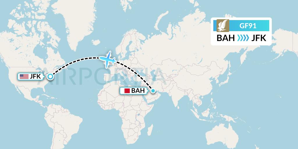 GF91 Flight Status Gulf Air: Bahrain to New York (GFA91)