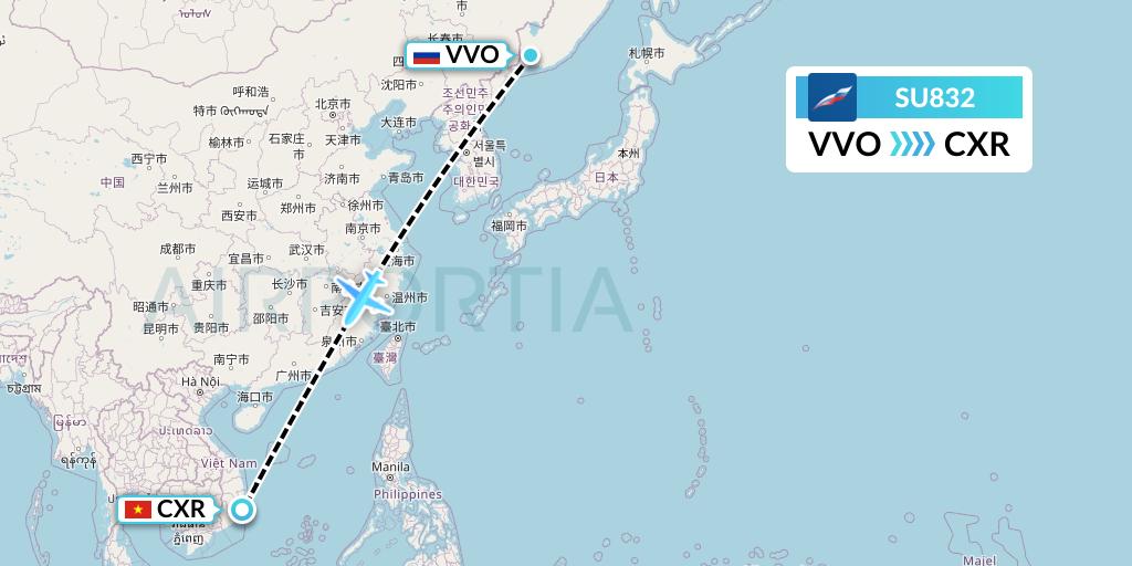 SU832 Flight Status Aeroflot: Vladivostok to Nha Trang (AFL832)