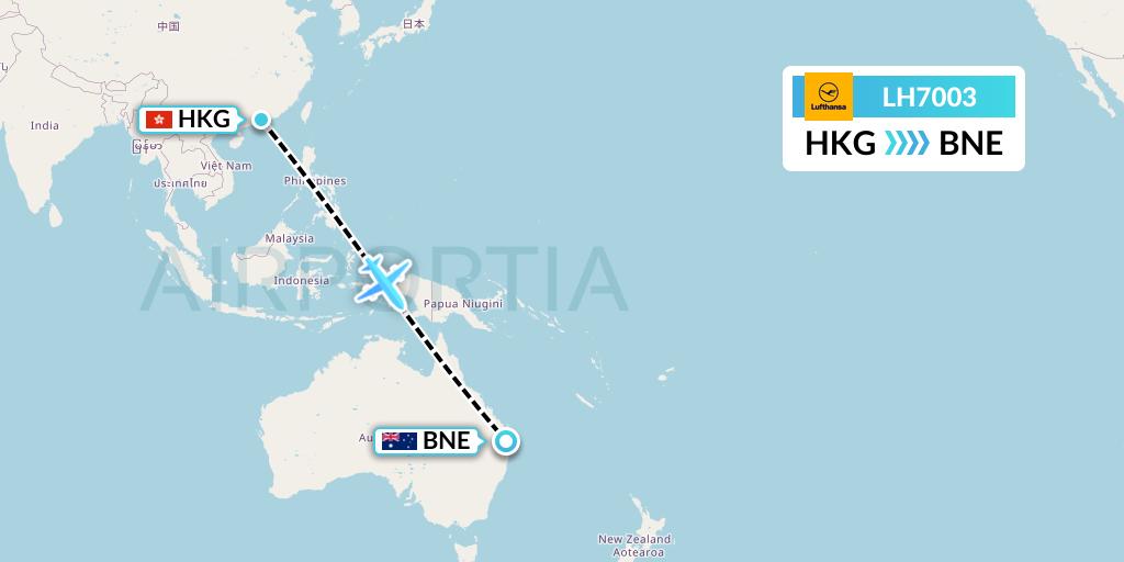 LH7003 Flight Status Lufthansa: Hong Kong to Brisbane (DLH7003)