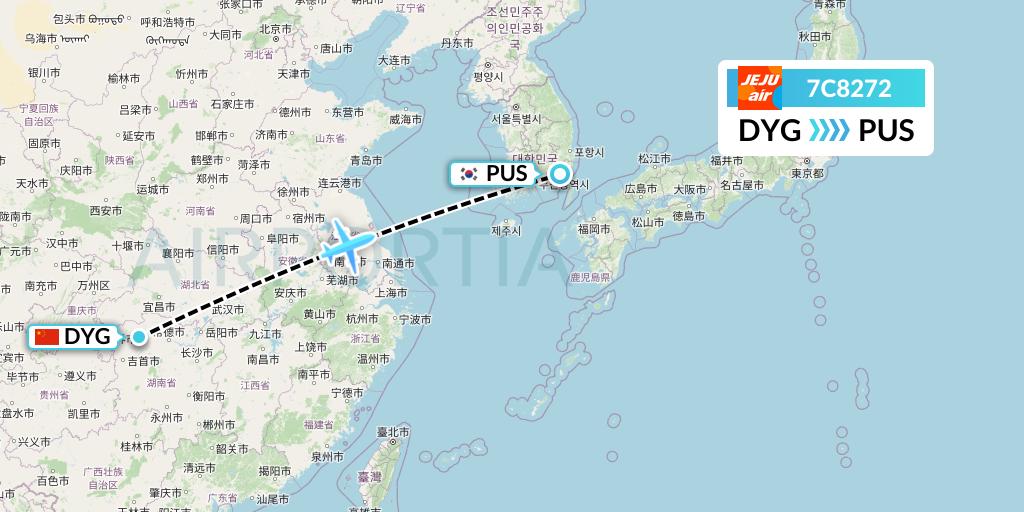 7C8272 Flight Status Jeju Air: Dayong to Busan (JJA8272)