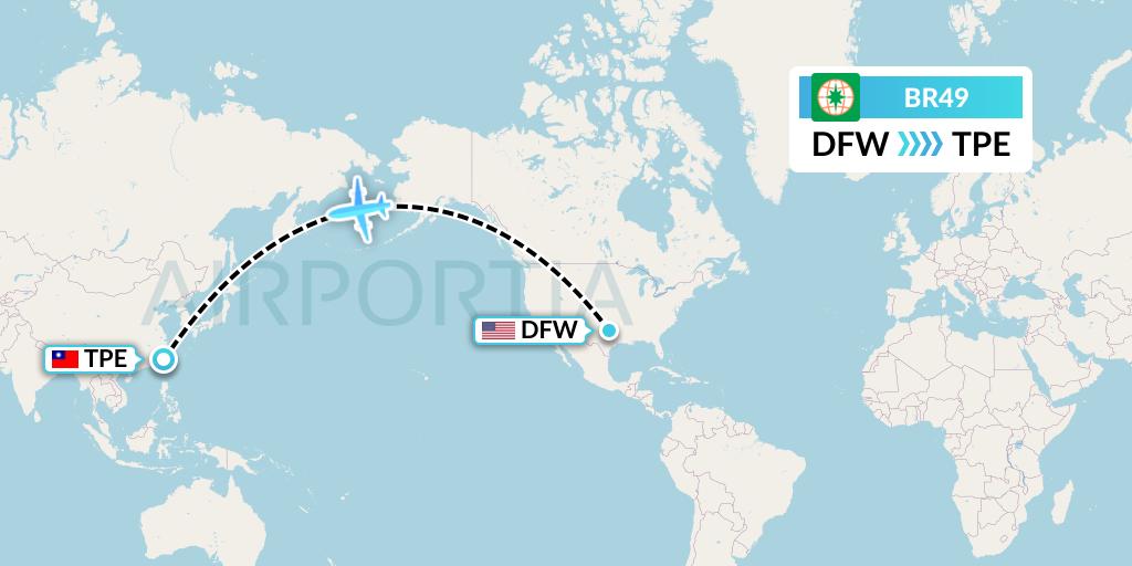 BR49 Flight Status EVA Air: Dallas to Taipei (EVA49)